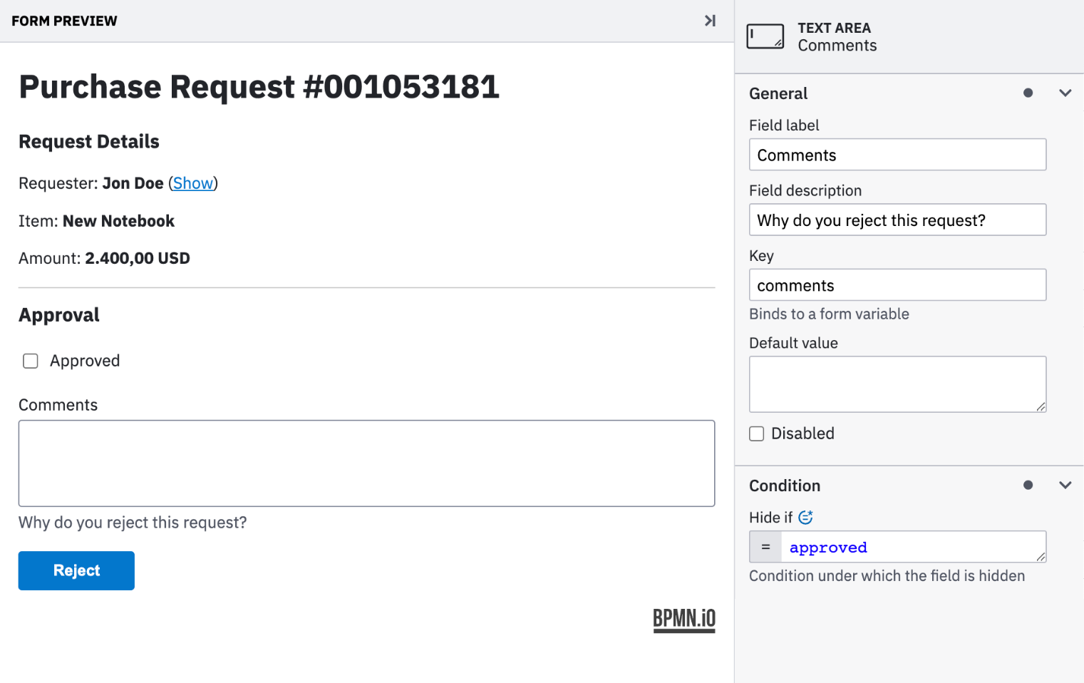 Conditional Rendering, New Components & Expression Properties in form-js | Blog | bpmn.io